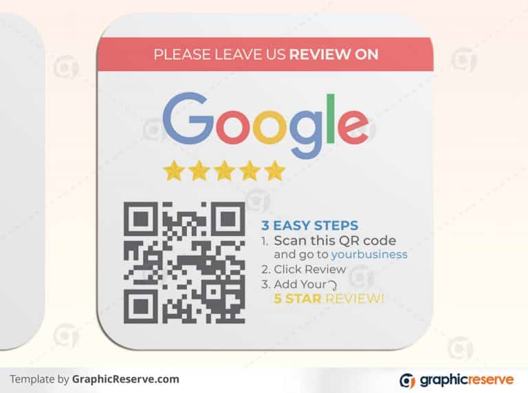 Google Review with Easy QR Code scanner Square Business Review Card ...