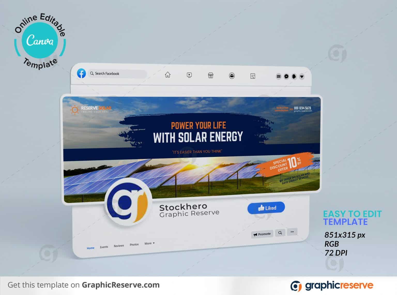 Solar Panel Company Business Card Canva Template