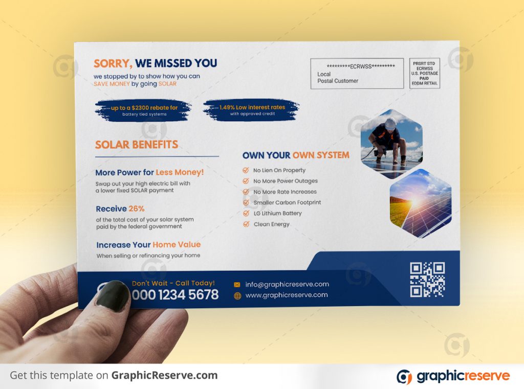 Solar Postcard & Direct Mail EDDM (Canva Template) - Graphic Reserve