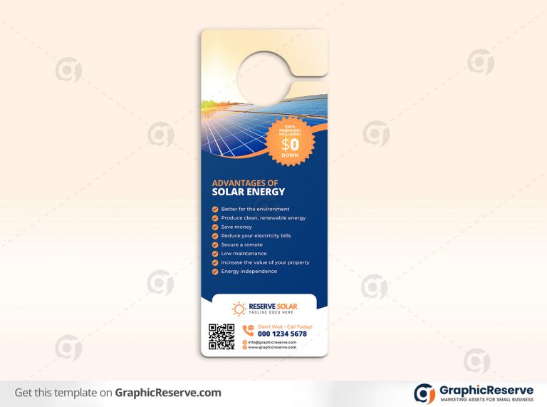 Solar Door Hanger Design | Editable Canva Template