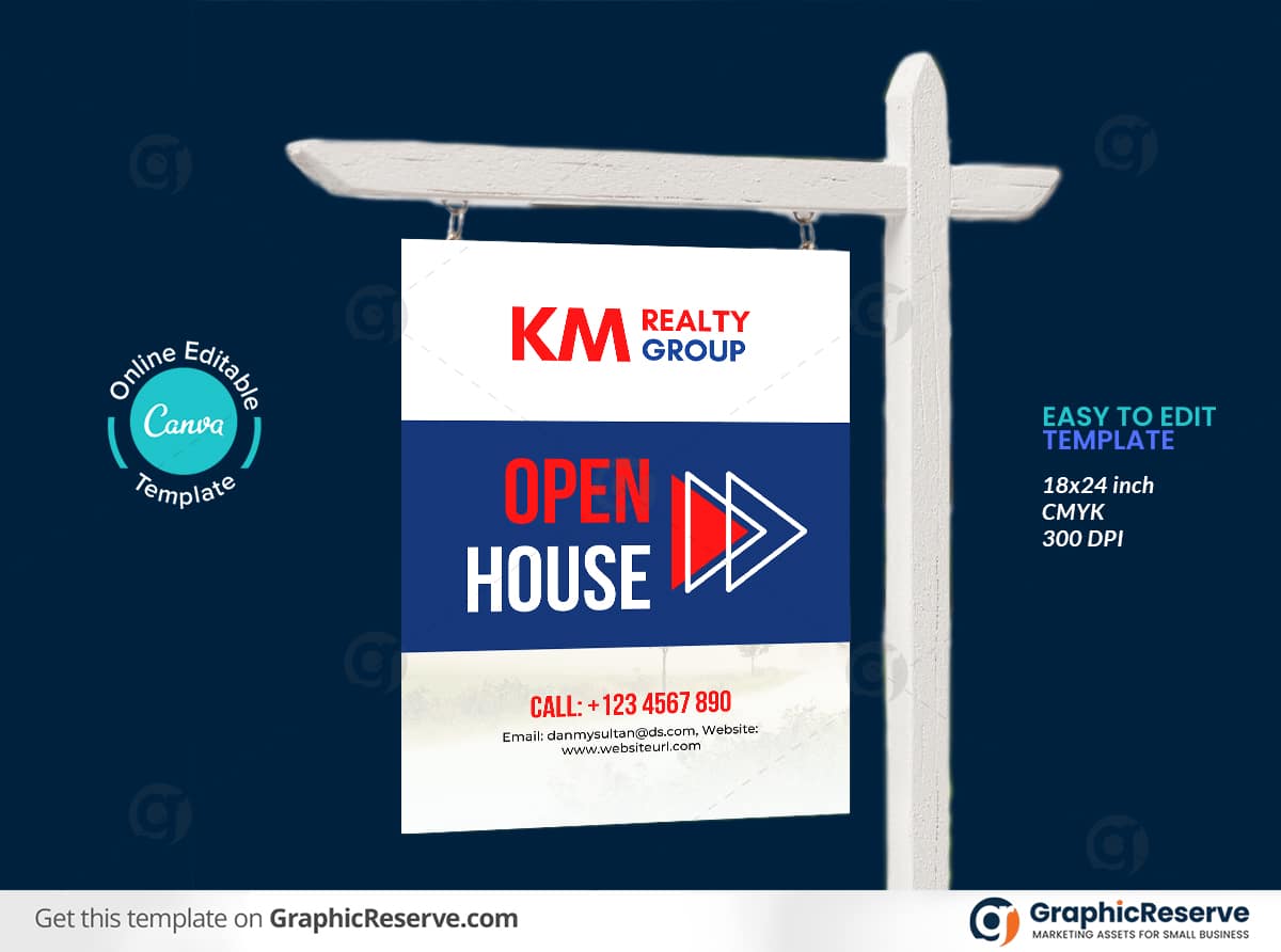 Kw Keller Williams Open House Sign in Sheet Canva Template Graphic 