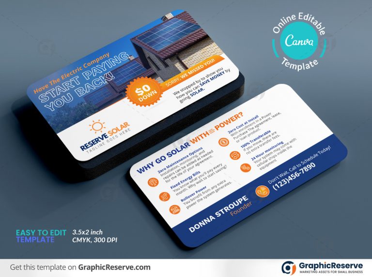 Solar Business Cards (10+ CANVA Design Templates)