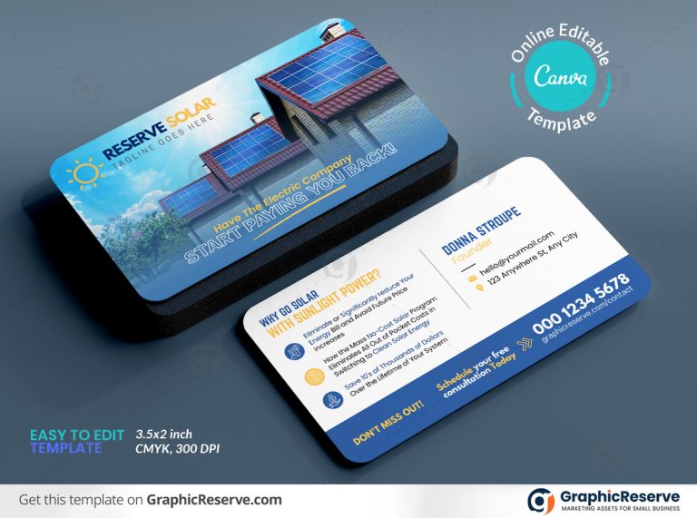 Solar Business Cards (10+ CANVA Design Templates)