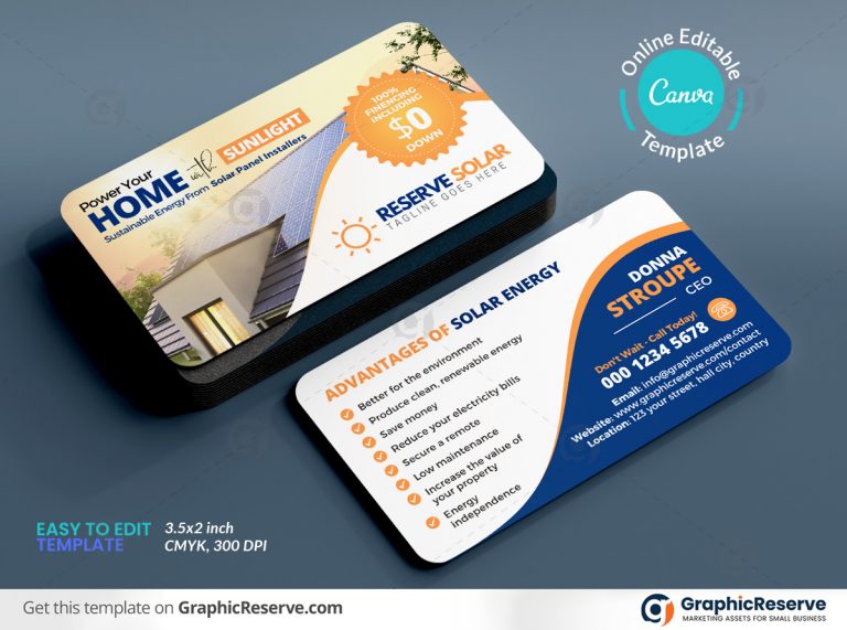 Solar Business Cards (10+ CANVA Design Templates)