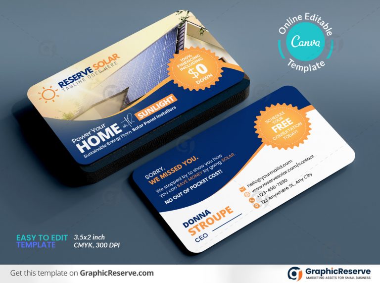 Solar Business Cards (10+ CANVA Design Templates)