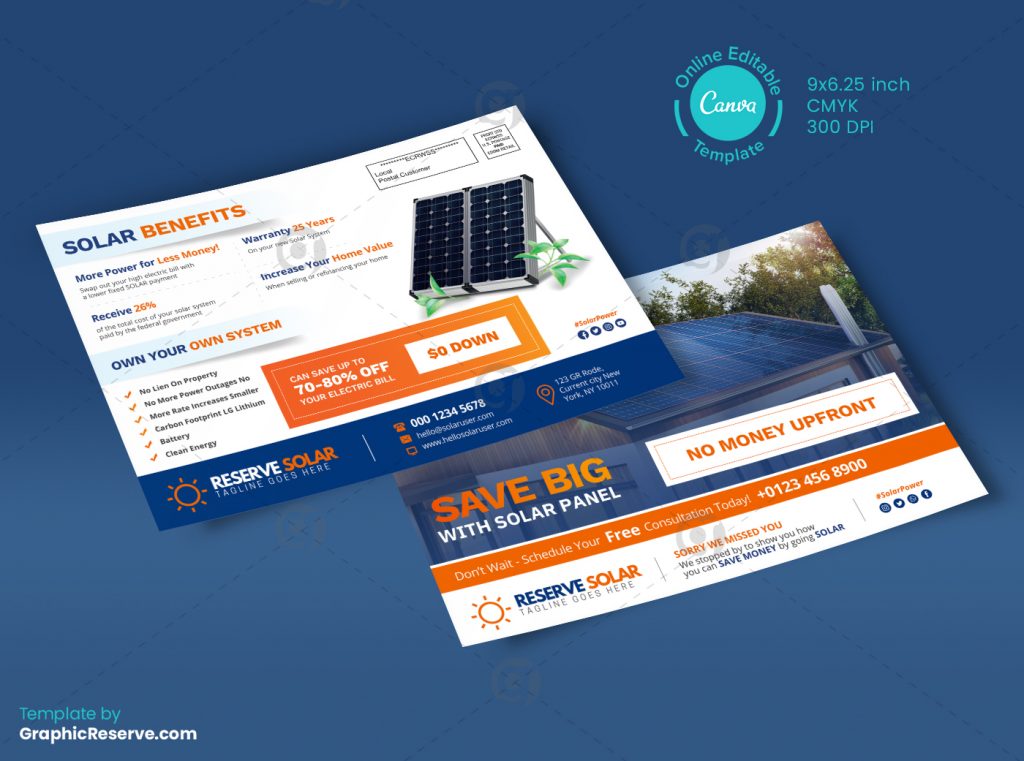 Save Big with Solar EDDM Postcard Design Template
