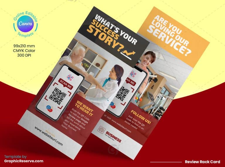 Google 5-Star Business Rating Review Card Canva Template