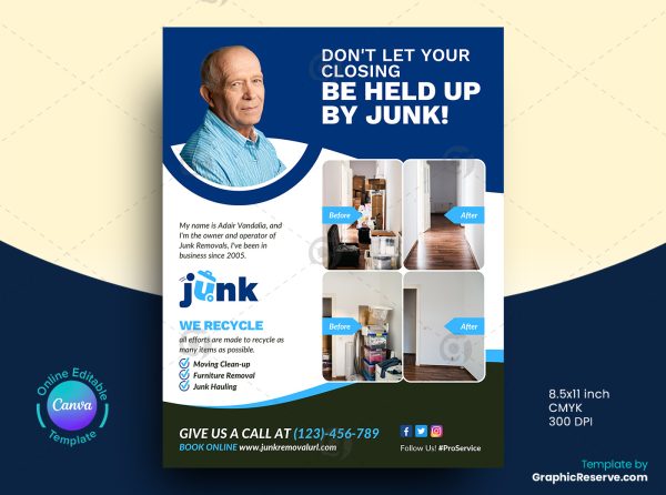 Junk Removal Service Canva Template Bundle