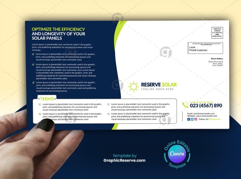 Solar Panel Cleaning EDDM Mailer (Canva Template)