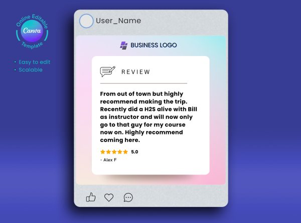 Google Review Template Canva Template