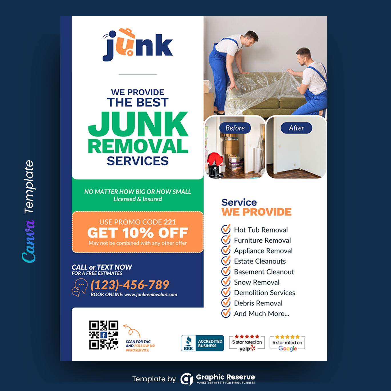 Customizable Junk Removal Flyer for Your Cleaning Services