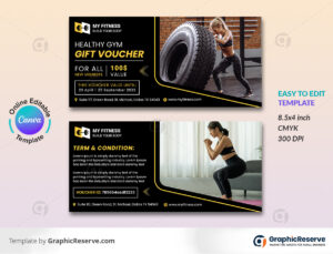 Fitness & Gym Gift Voucher - Canva Template