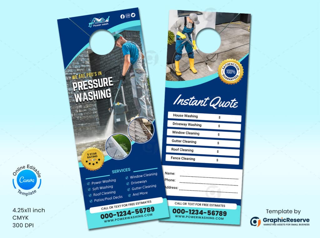 Instantly Attract Customers with Pressure Washing Door Hanger Template