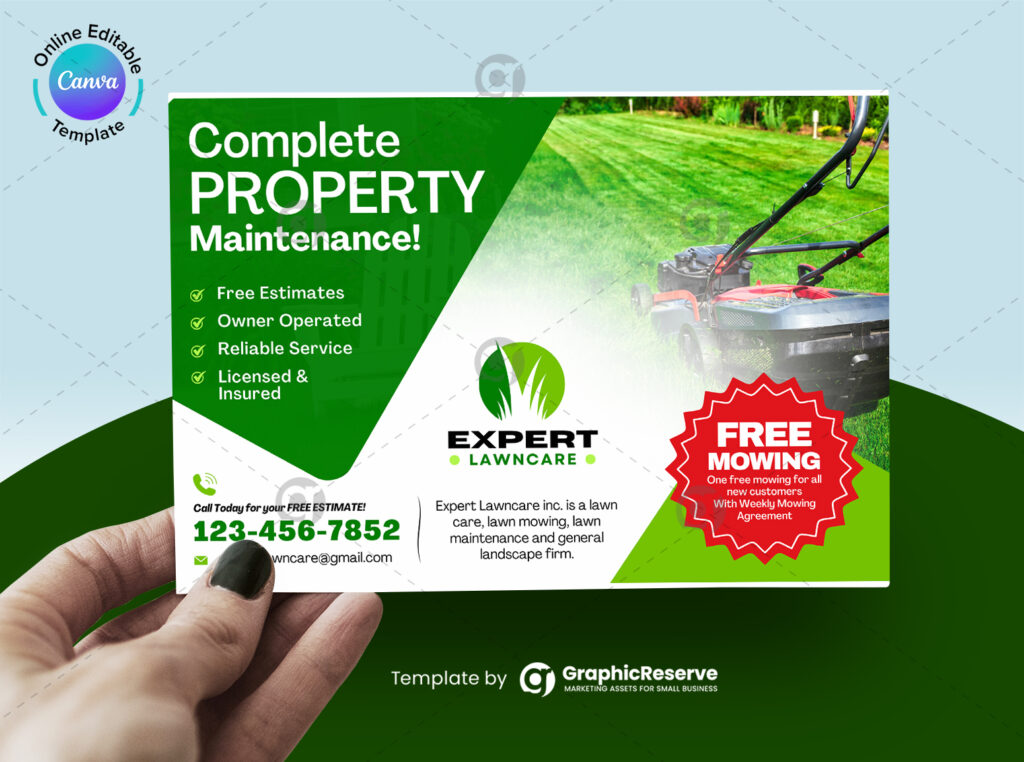 Complete Property Maintenance Lawn Care EDDM Canva Template - Graphic ...