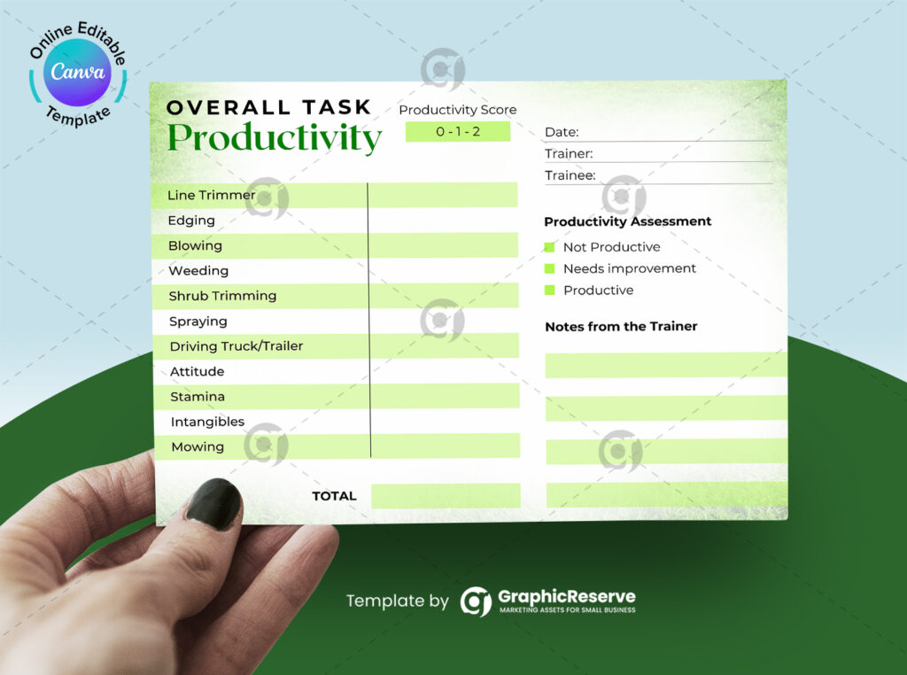 Lawn Care Landscaping Canva Task Productivity Postcard