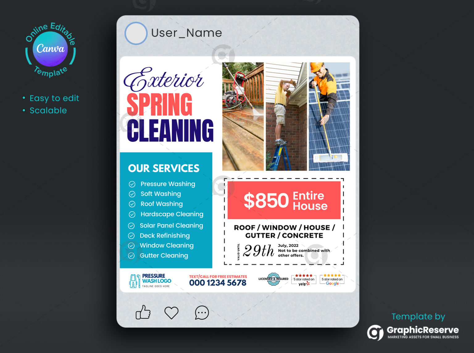 Exterior Cleaning Marketing Kits Bundle (Canva Templates)
