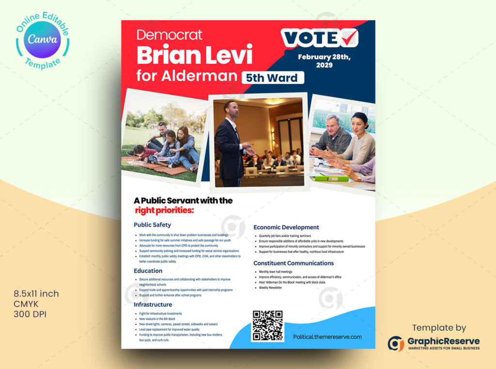 Political Flyer Design Canva Template