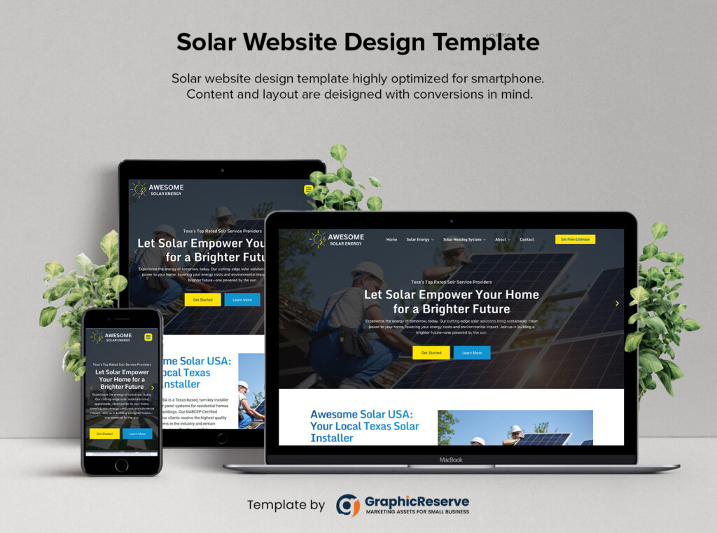 Solar Web Design Template (WordPress Elementor Theme)