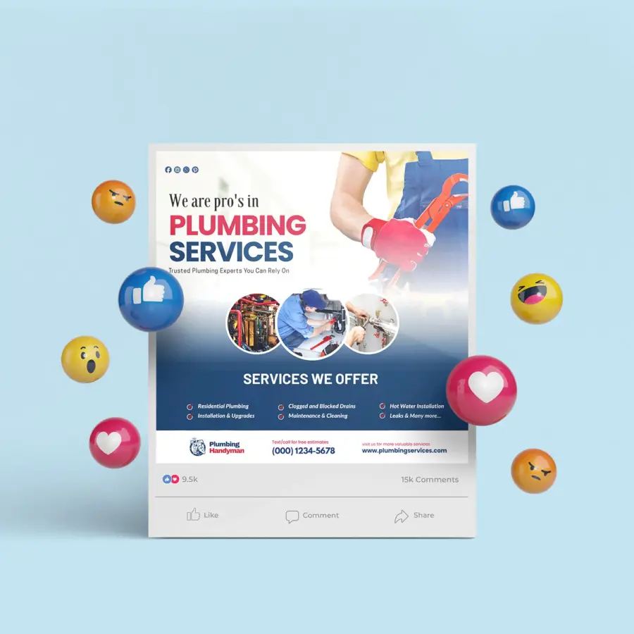 Plumbing Social Media Kit | Editable Canva Design & Plumber Company ...